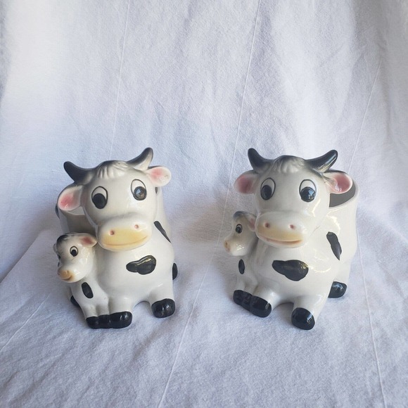 Unbranded | Accents | Vintage Cow And Calf Planters Ceramic Dairy ...